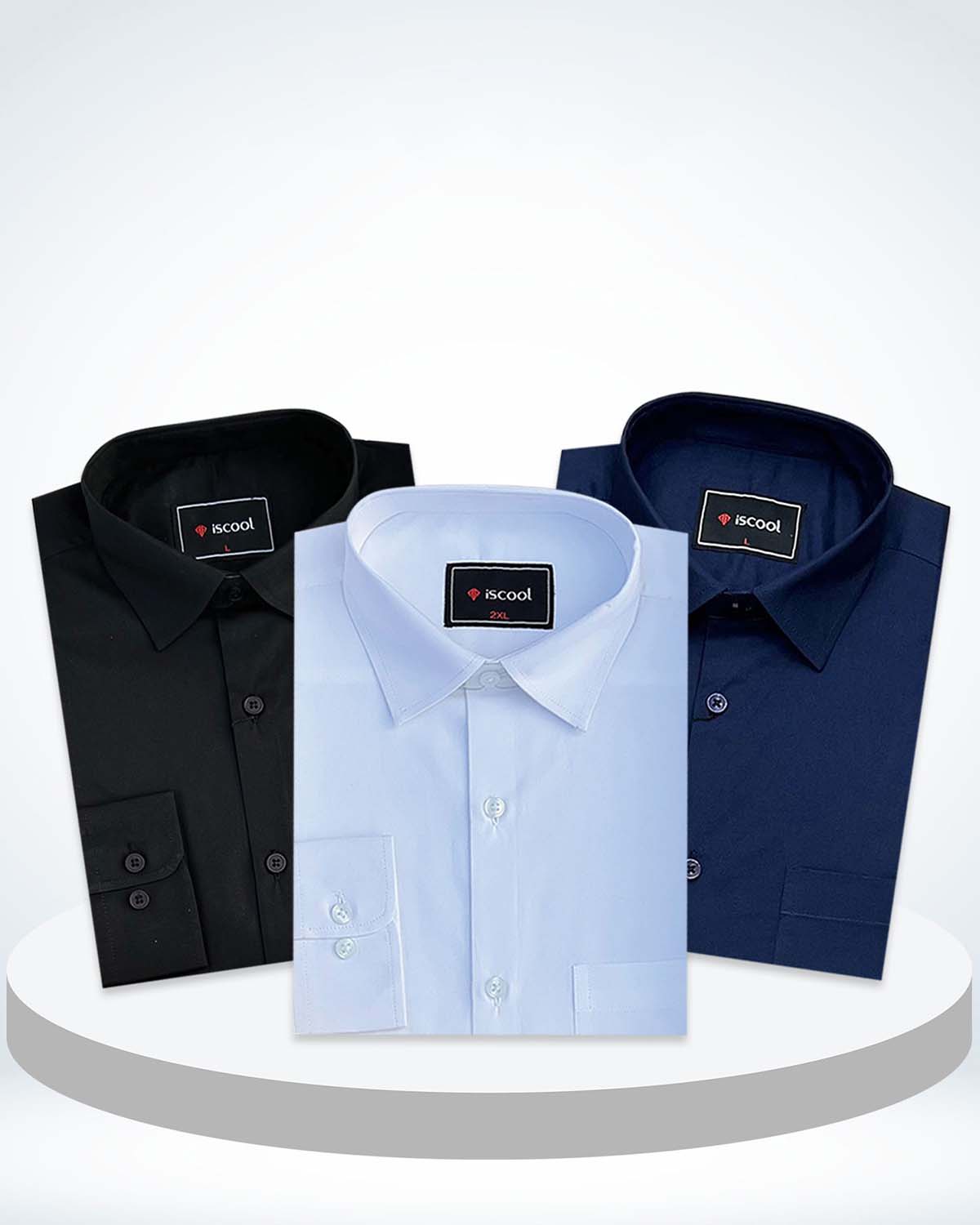 Spacial 3 Pcs Solid Color Shirt Combo